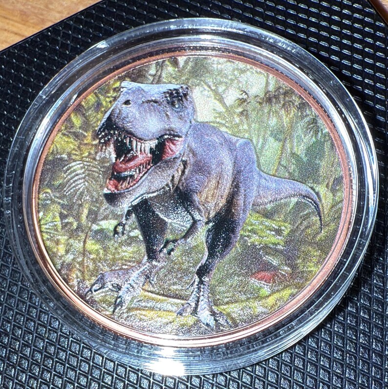 Jurassic Park T-rex Dinosaur 3D Ultra High Relief Coin • 1 Oz Pure ...