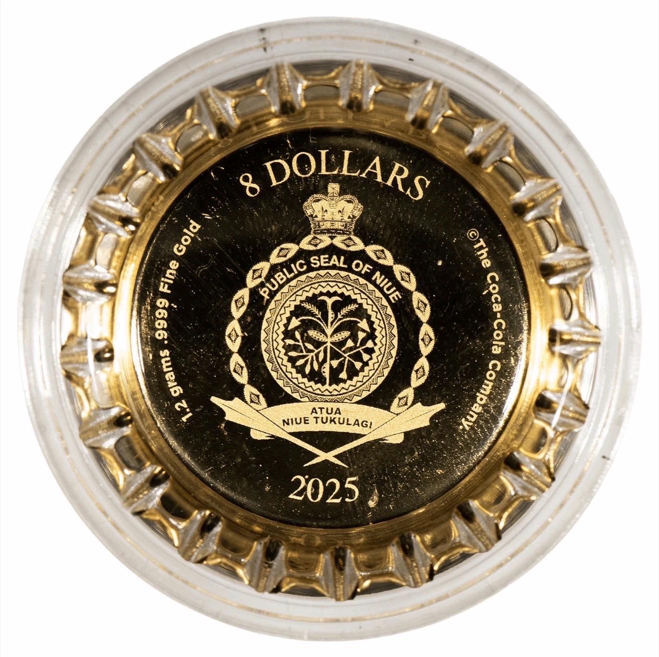 2025 Niue Coca-Cola Pure Gold Bottle Cap Coin • 1.2 Grams Fine Gold ...