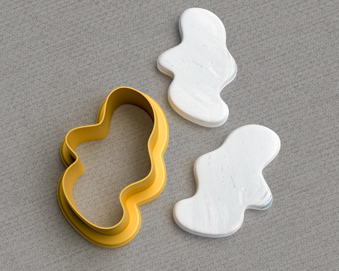 Blobs Free Form Polymer Clay Cutters, Style B, 4 Sizes Mirrored for ...