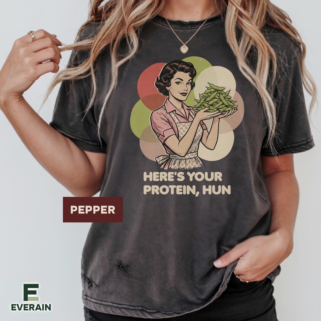Retro Vegan Protein Shirt · Funny Plant-based Tee for Foodie Humor - Etsy