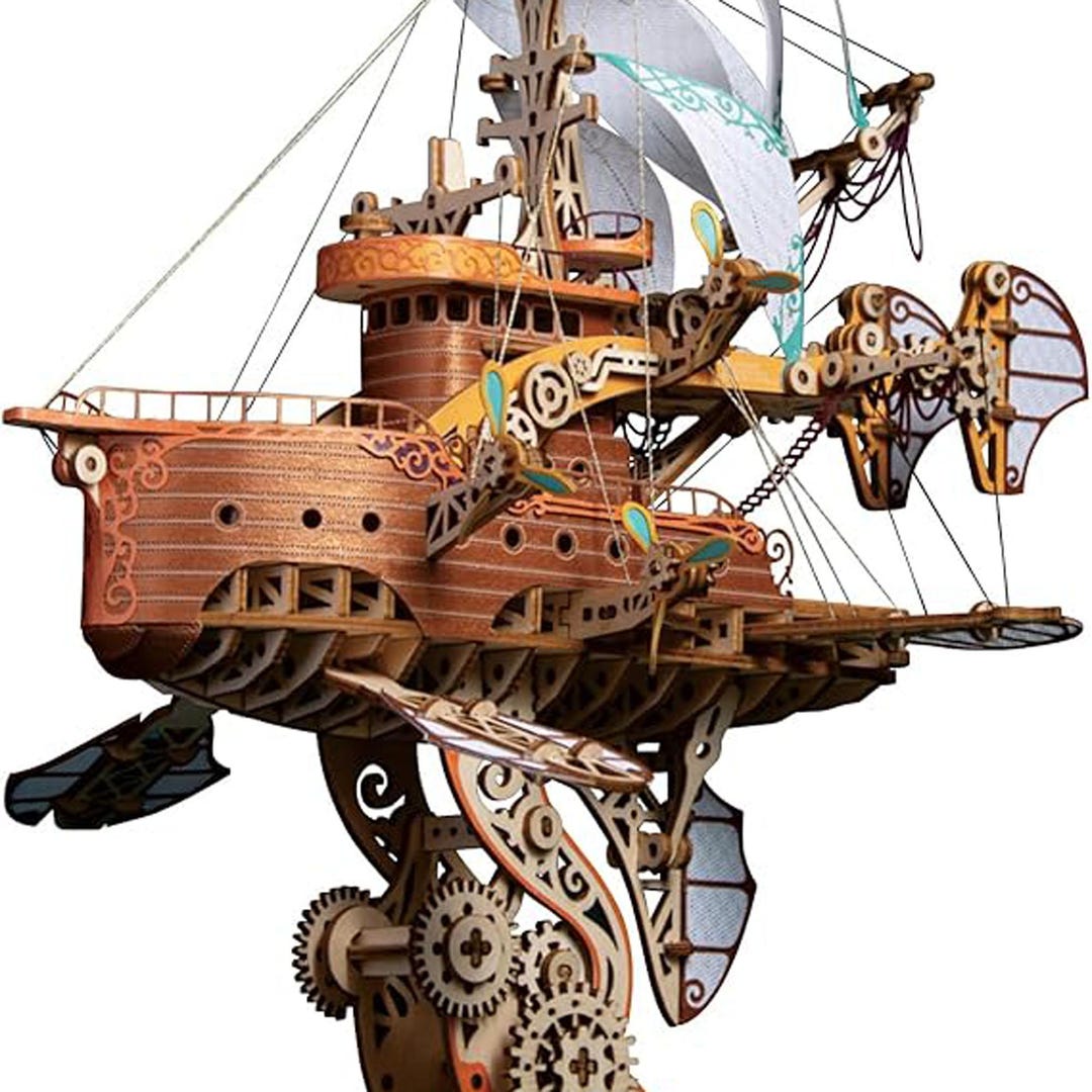 3D Wooden Puzzle - DIY Model Ship - Brain Teaser Kit - Mechanical ...