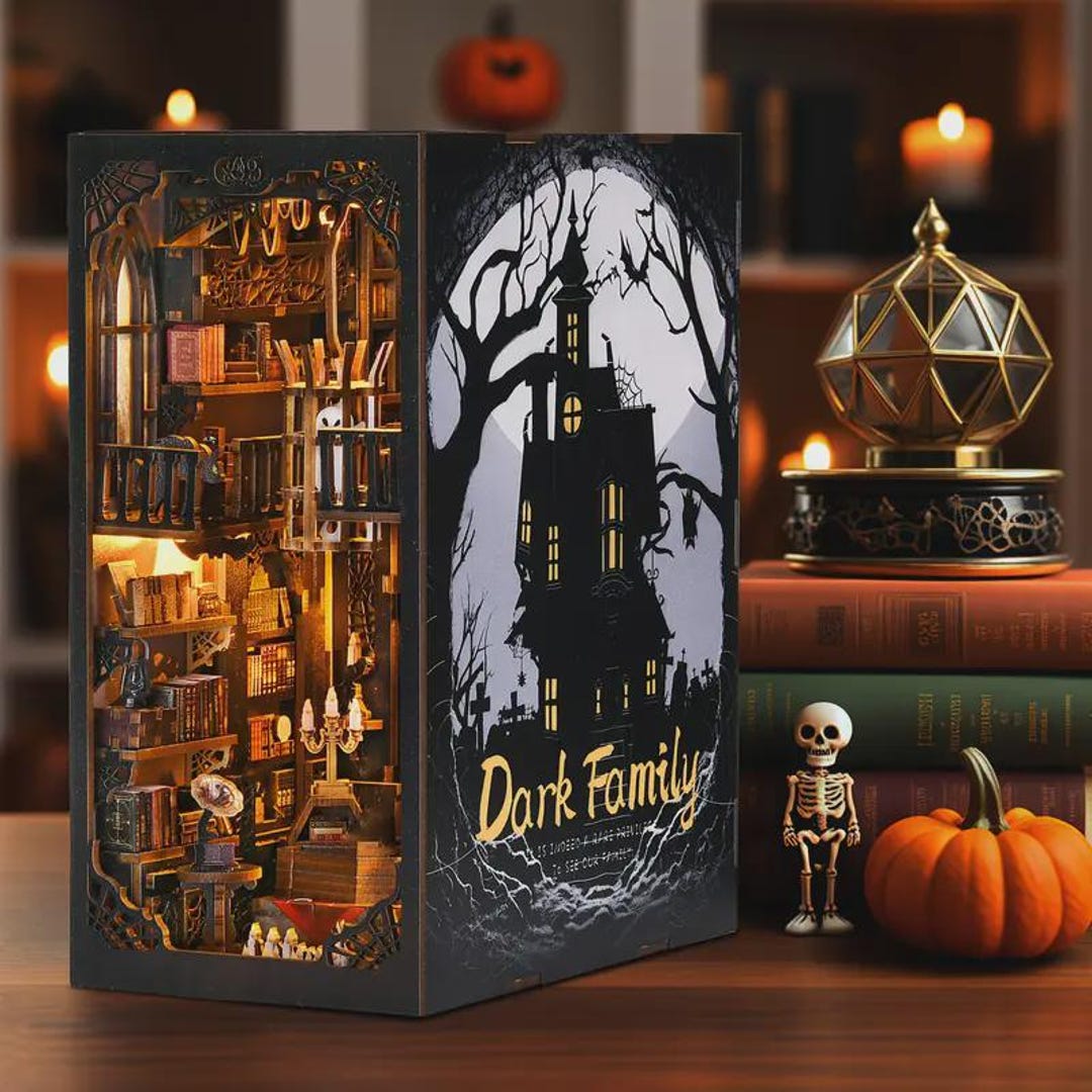 Addams Family Book Nook DIY Kit: 3D Wooden Puzzle Bookshelf Insert - Etsy