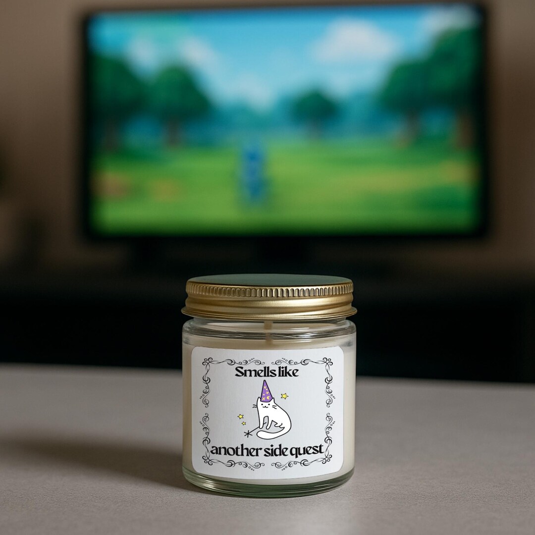 Fantasy Gamer Candle Wizard Light Reading Accessory Cat Lover Nerdy ...