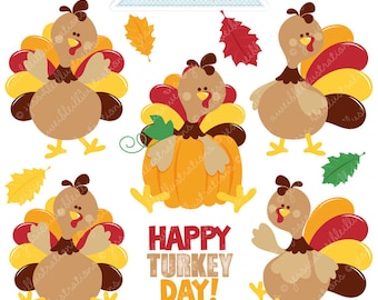 thanksgiving clipart turkey clipart 15030 | Etsy