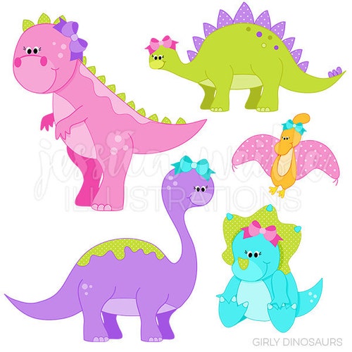 Dinosaur Clipart & Digital Paperscute Dinosaurs Clipartbaby | Etsy
