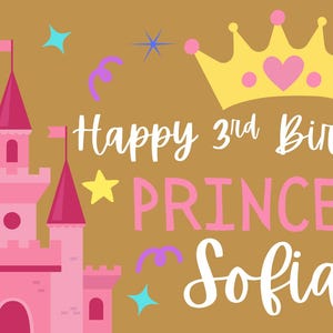 Princess Castle Birthday Banner - Etsy