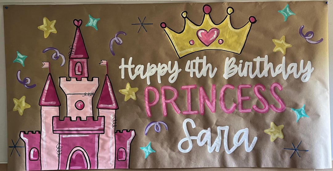 Princess Castle Birthday Banner - Etsy