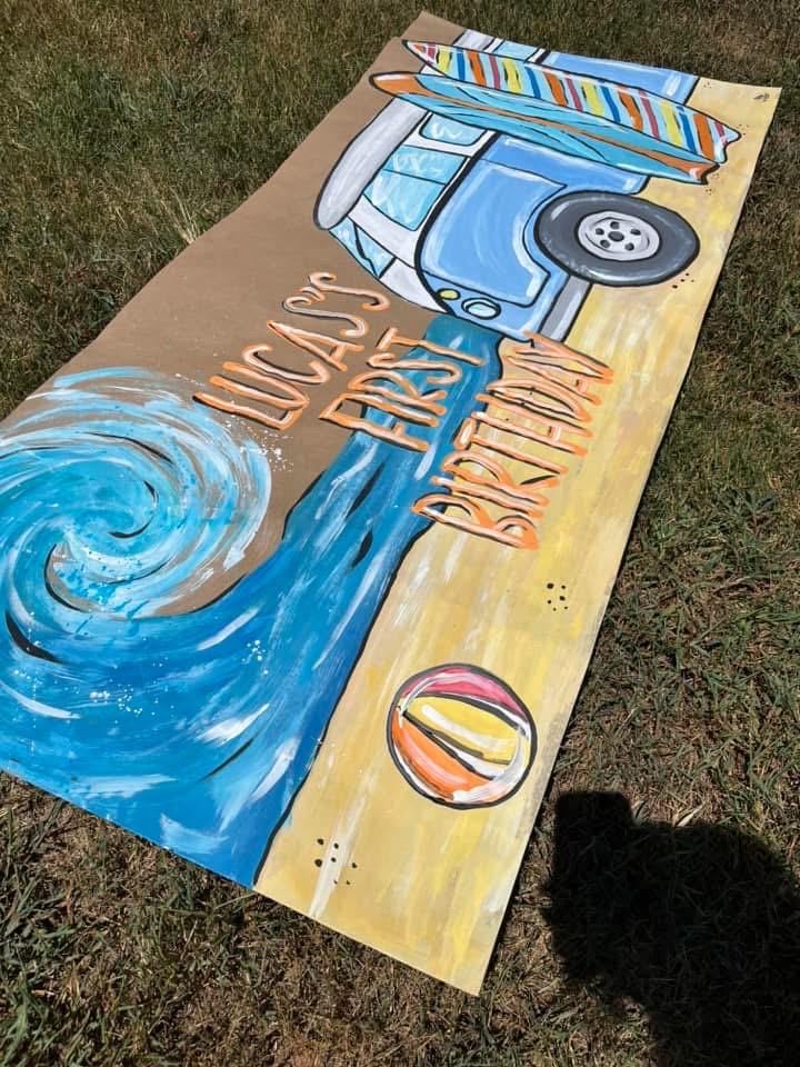 Big One Beach Birthday Banner - Etsy