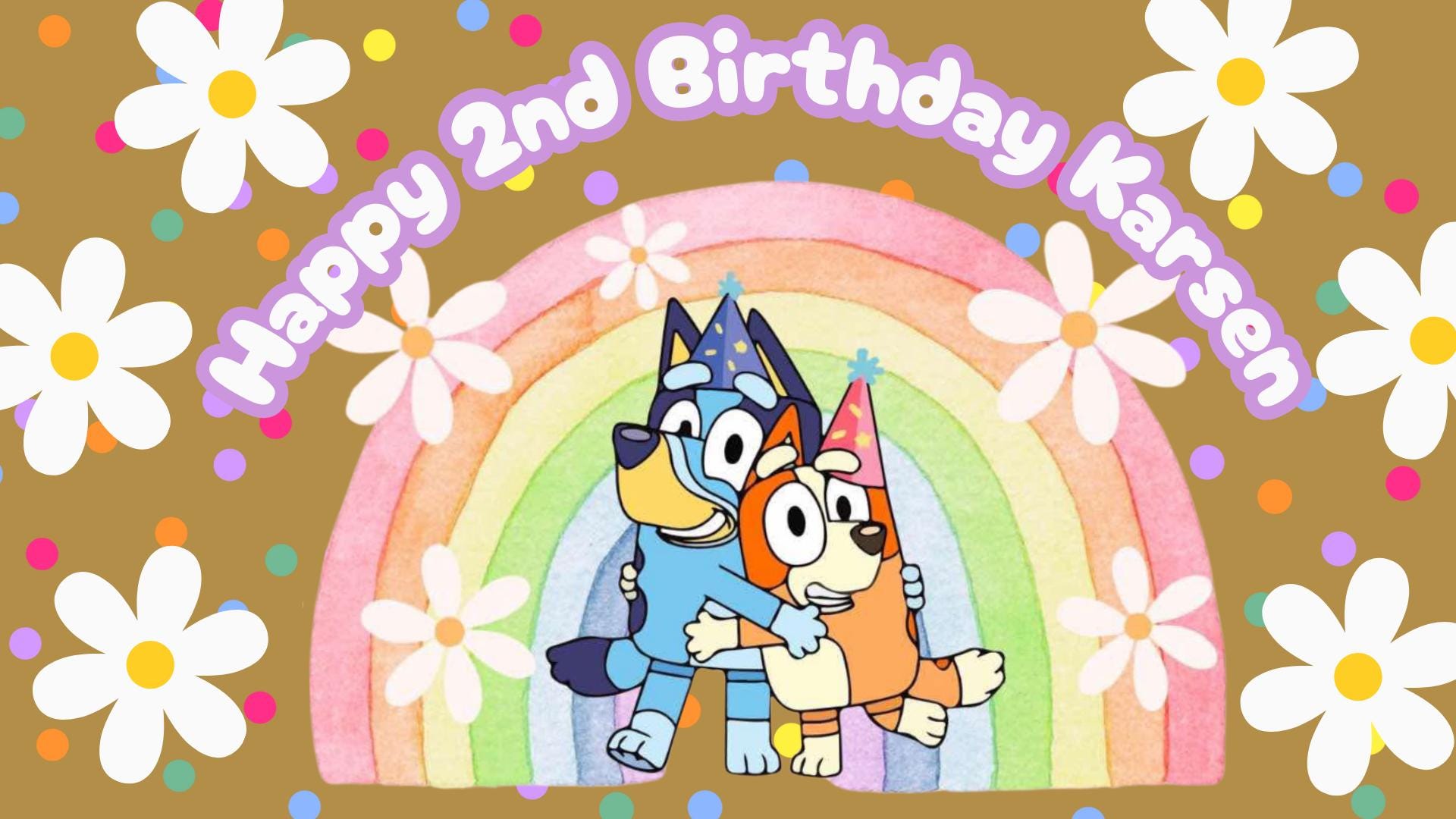 Custom Hand Painted Birthday Banner, Bluey Inspired Birthday, Kraft ...