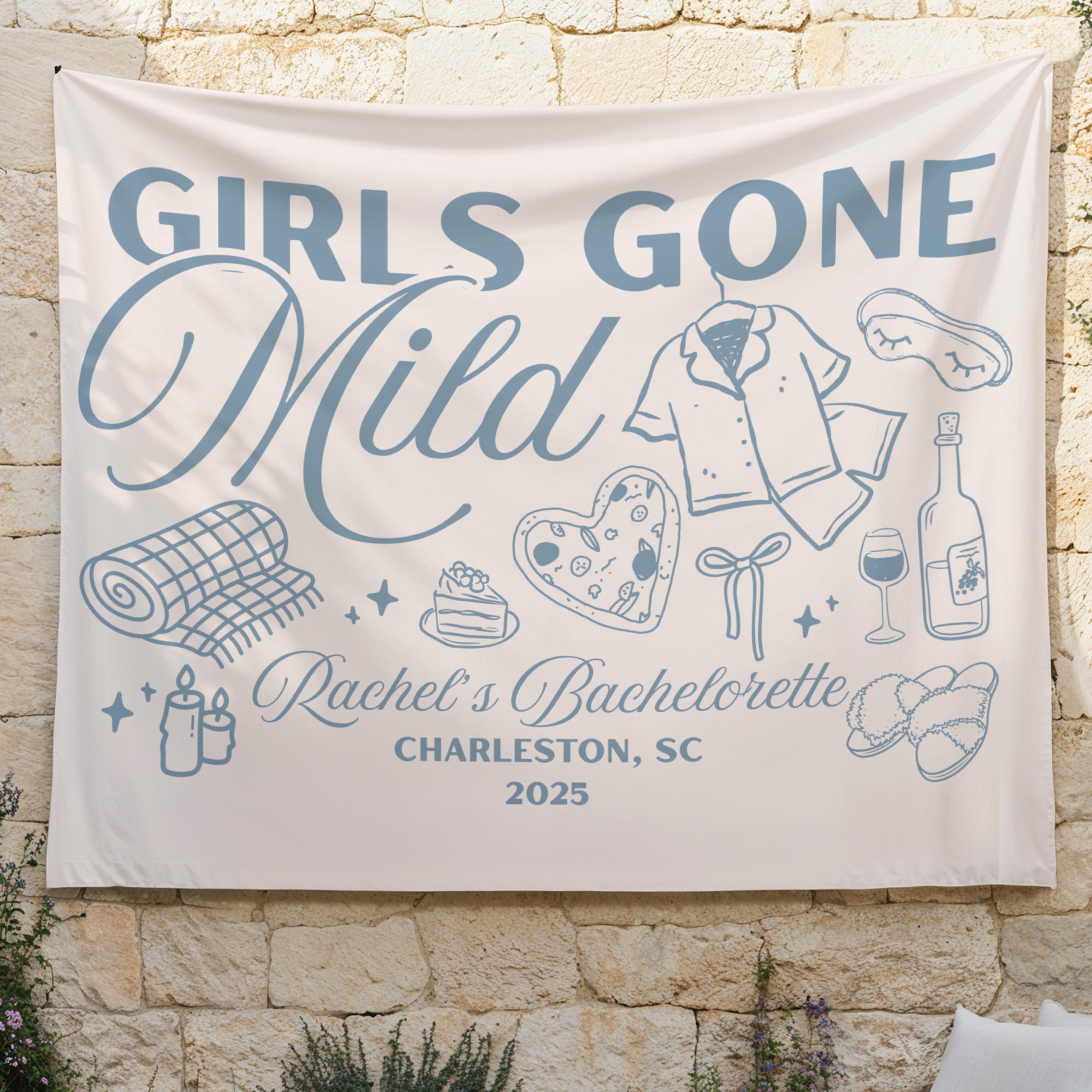 Girls Gone Mild Bachelorette Banner Custom Sleepover Bachelorette Photo ...