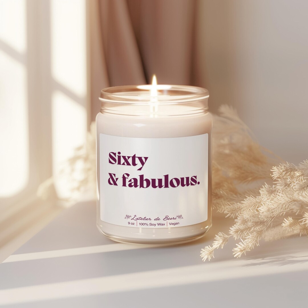 Sixty & Fabulous Candle, 60th Birthday Candle, Milestone Birthday Gift ...