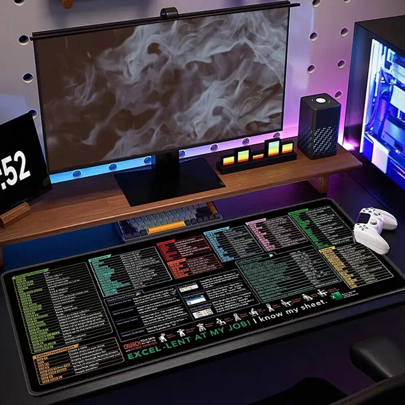 Excel Cheat Sheet Mouse Pad | Excel Shortcut Keys Mouse Pad | Desk Mat ...