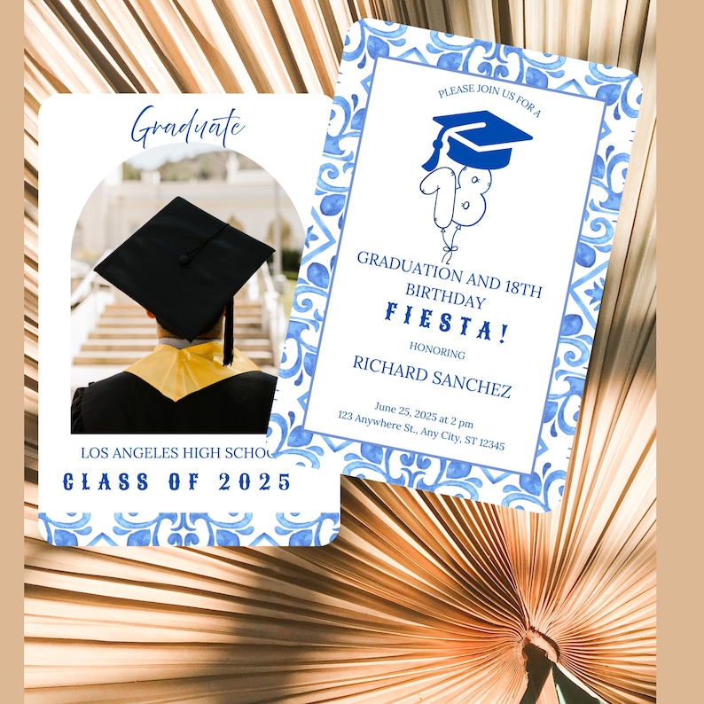Graduation and 18th Birthday Invitation Template | Mexican Talavera ...