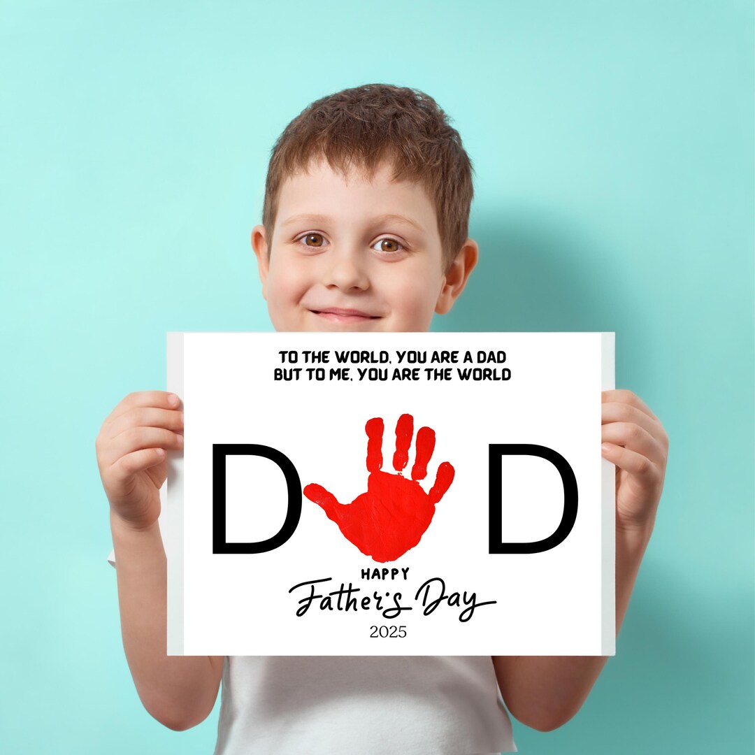Fathers Day Handprint Art Fathers Day Gift | "dad" Handprint Art ...