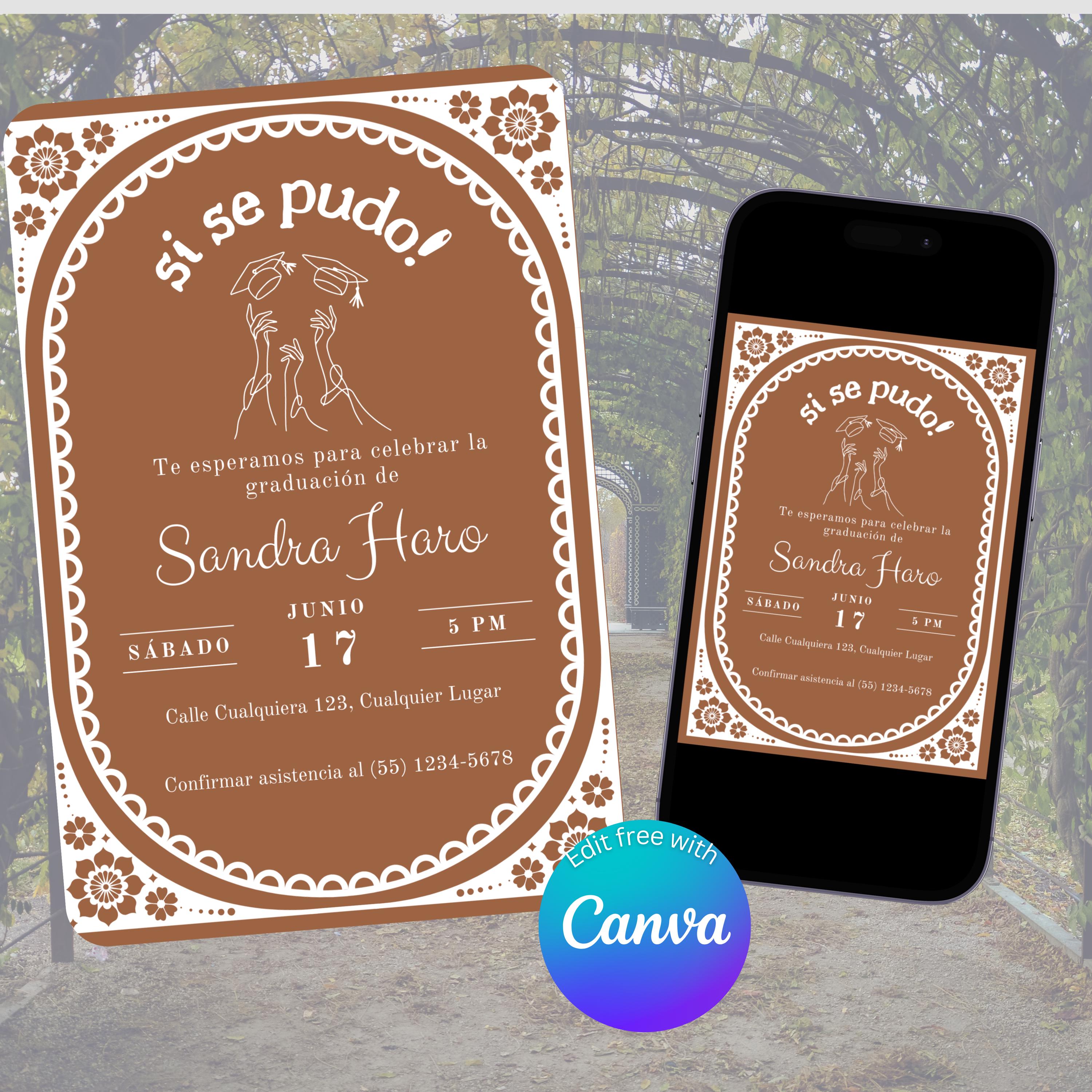 Spanish Graduation Invitation: Mexican Talavera Theme (digital Download ...