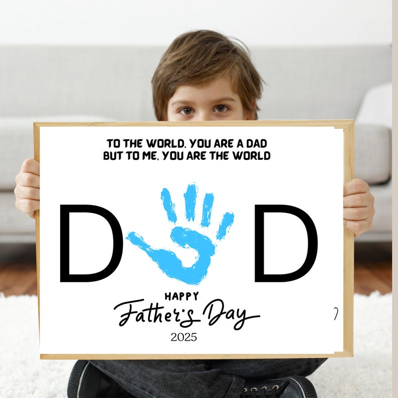 Father's Day Handprint Art: "dad" Gift, Craft Activity (printable PDF ...