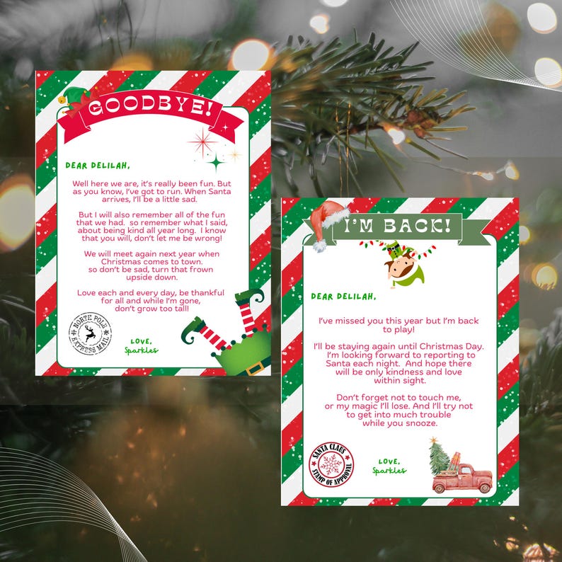 Elf Arrival & Goodbye Letter Printable | Christmas Elf Notes | Editable ...