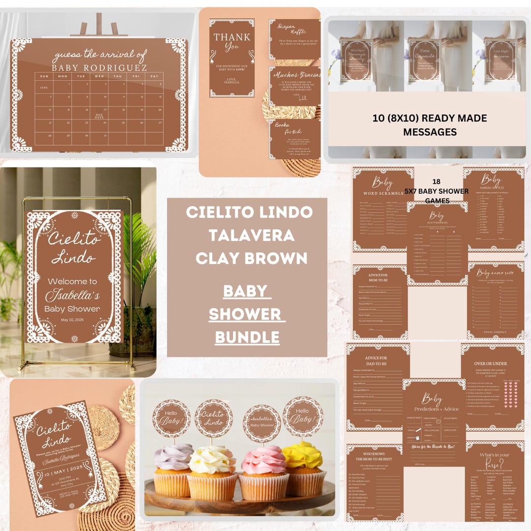 Talavera Baby Shower Bundle: Cielito Lindo Theme (digital Download) - Etsy