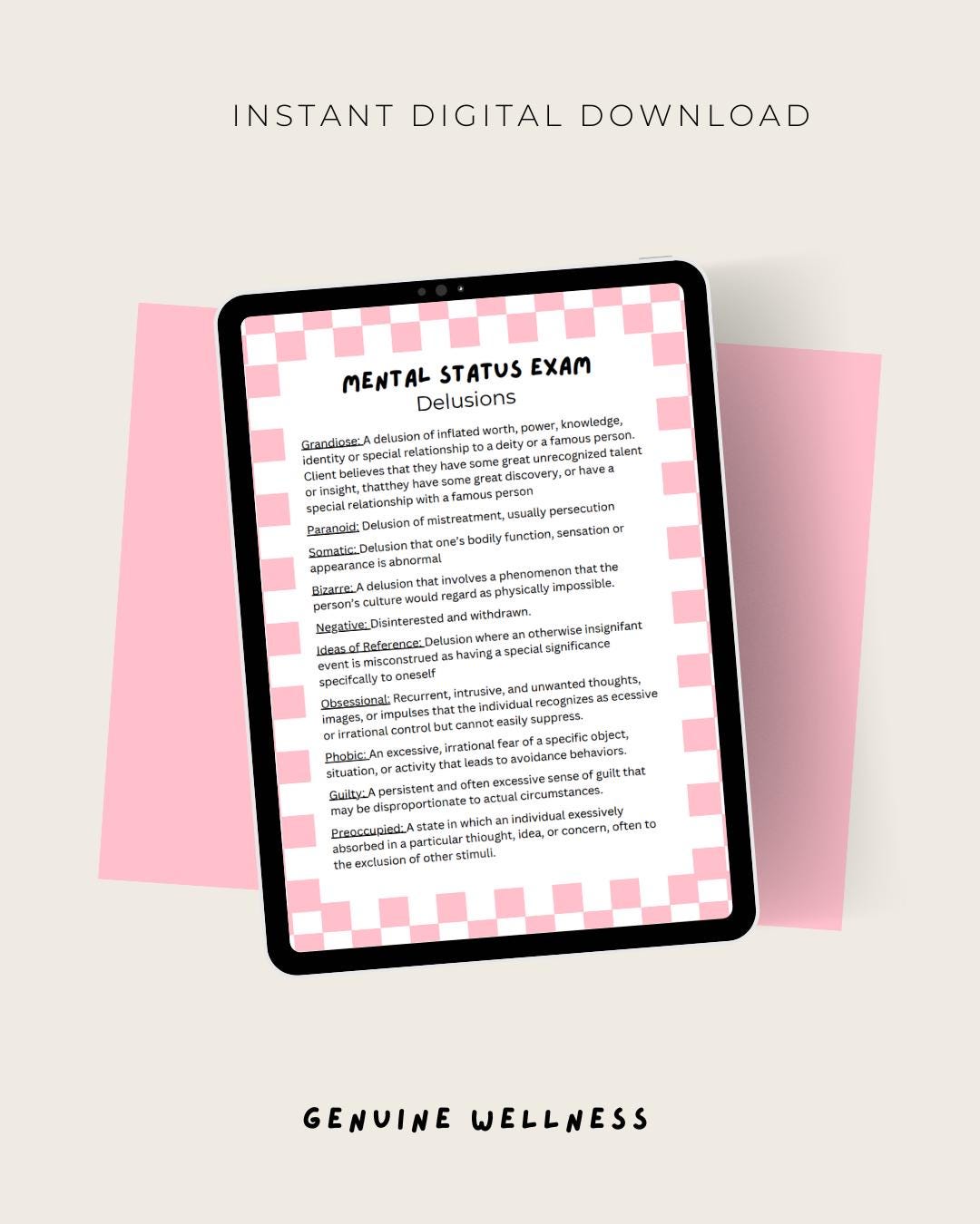 MSE Quick Reference Guide | Mental Health Resource | Therapist ...