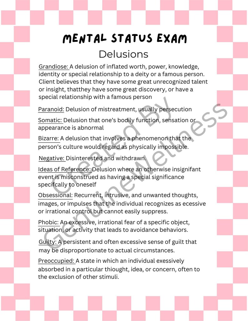 MSE Quick Reference Guide | Mental Health Resource | Therapist ...