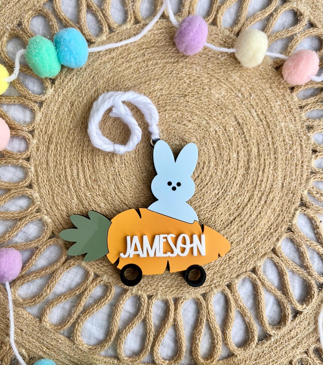 Easter Basket Name Tag, Peep on Wheels Name Tag, Bunny on Wheels Name ...