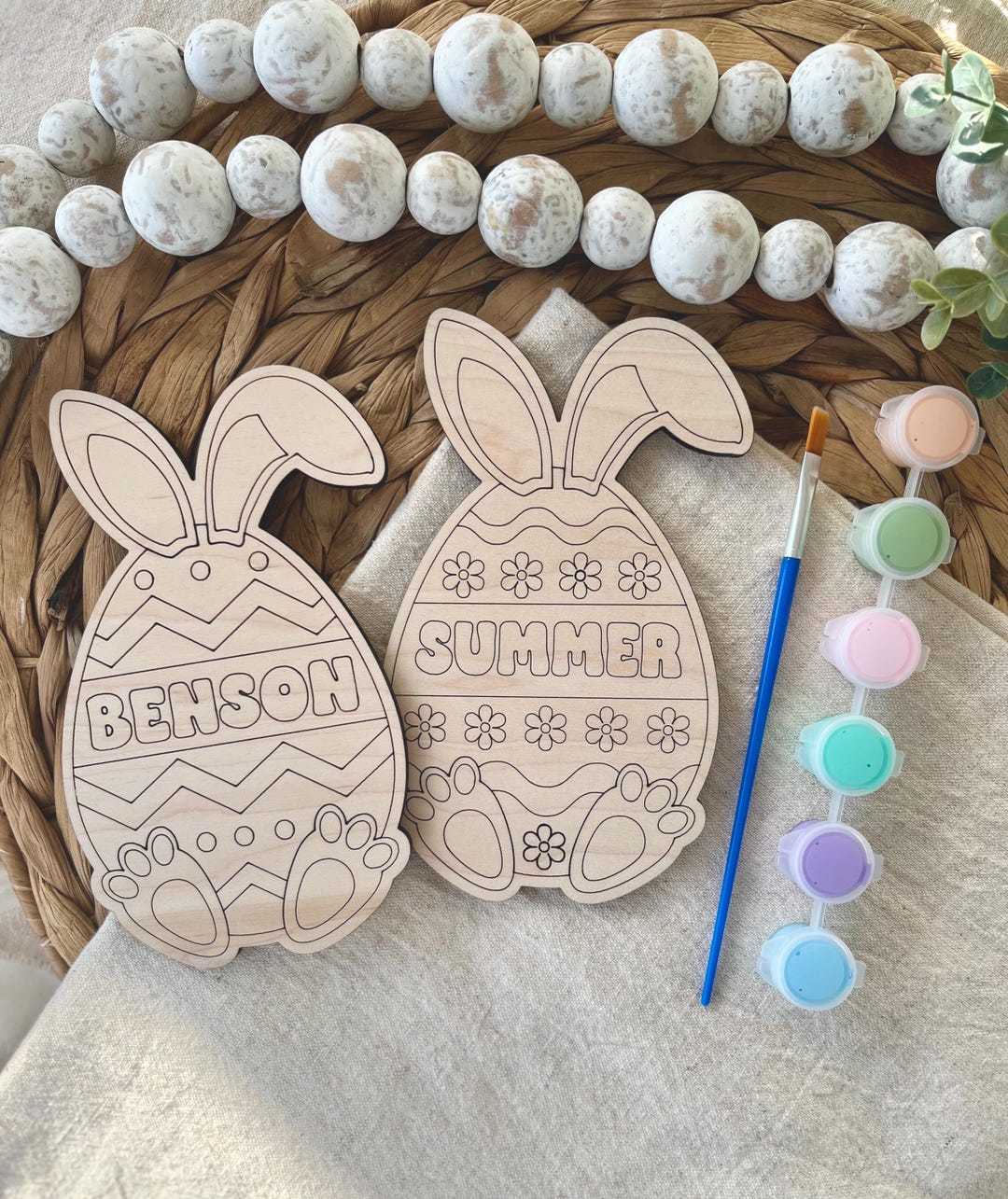 Bunny Egg Easter DIY, Easter Basket Stuffers, Personalized Paint Kit ...