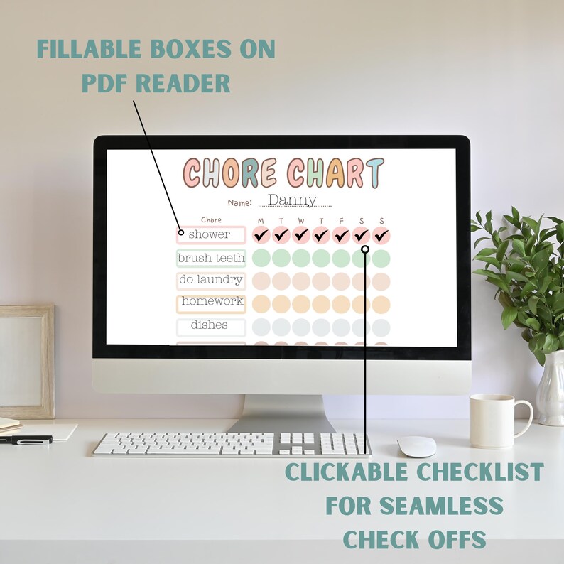 Editable Chore Chart for Kids Chore Chart Printable Chore Chart for ...