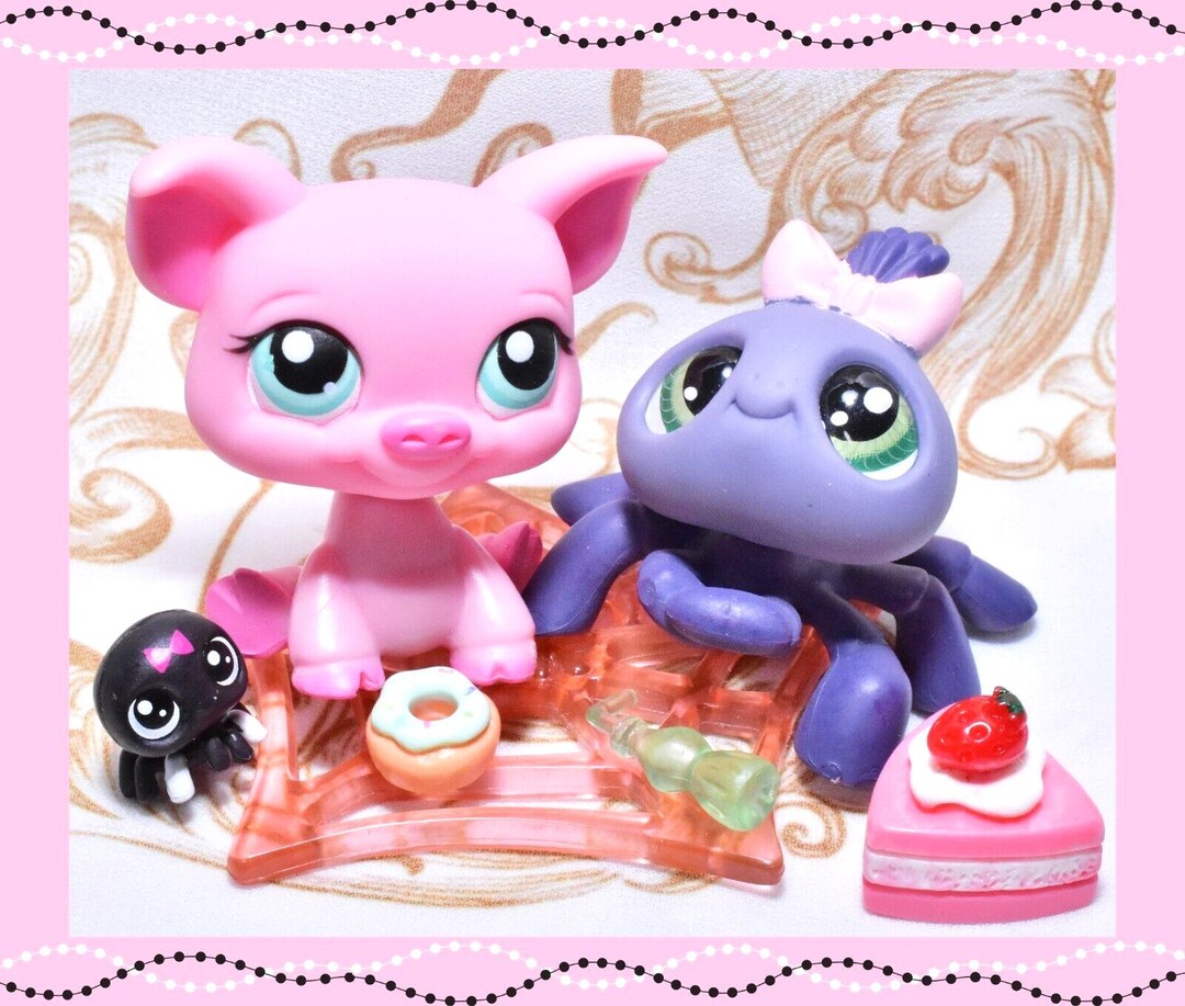 Authentic Littlest Pet Shop LPS Charlotte's Web 329 330 Real Glass Eye ...