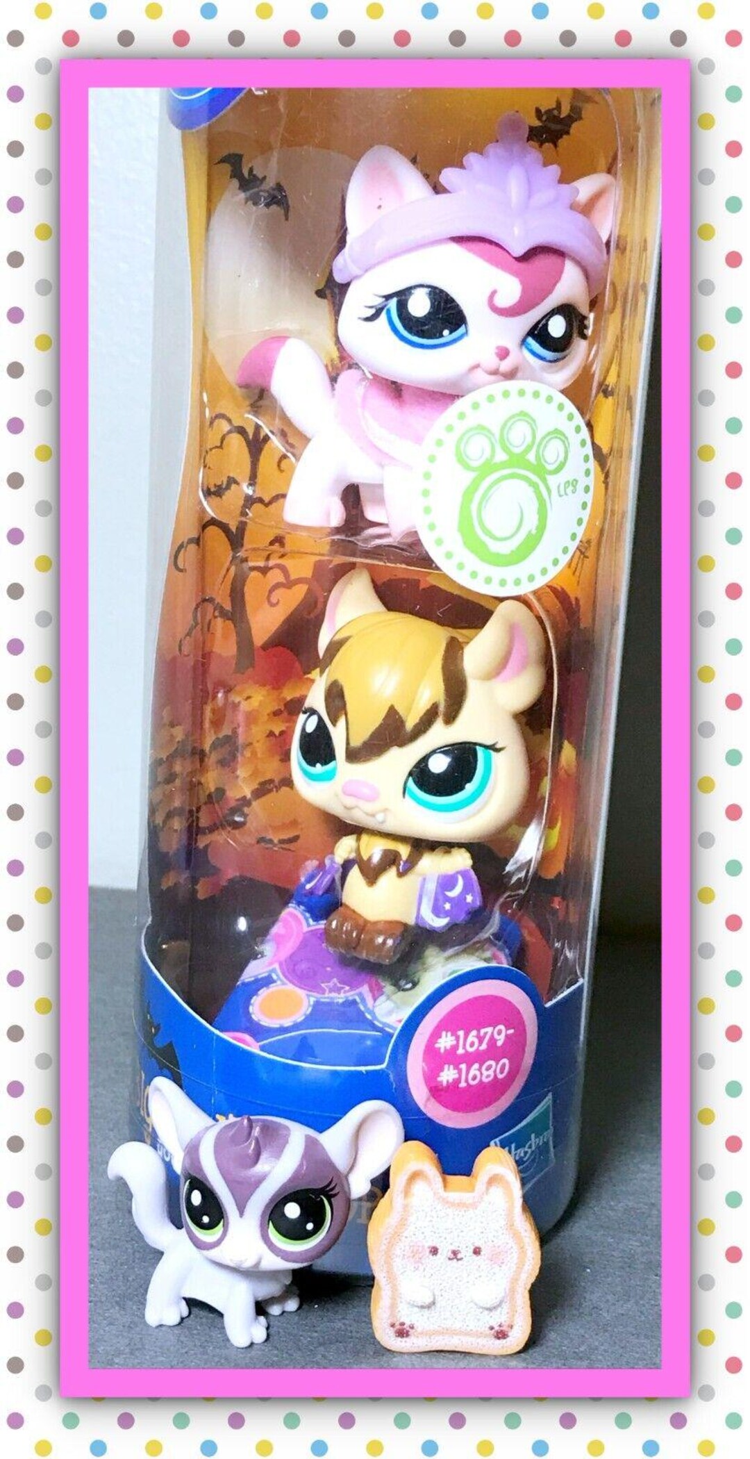 Vintage Authentic Littlest Pet Shop LPS #1679 #1680 Halloween Tube ...
