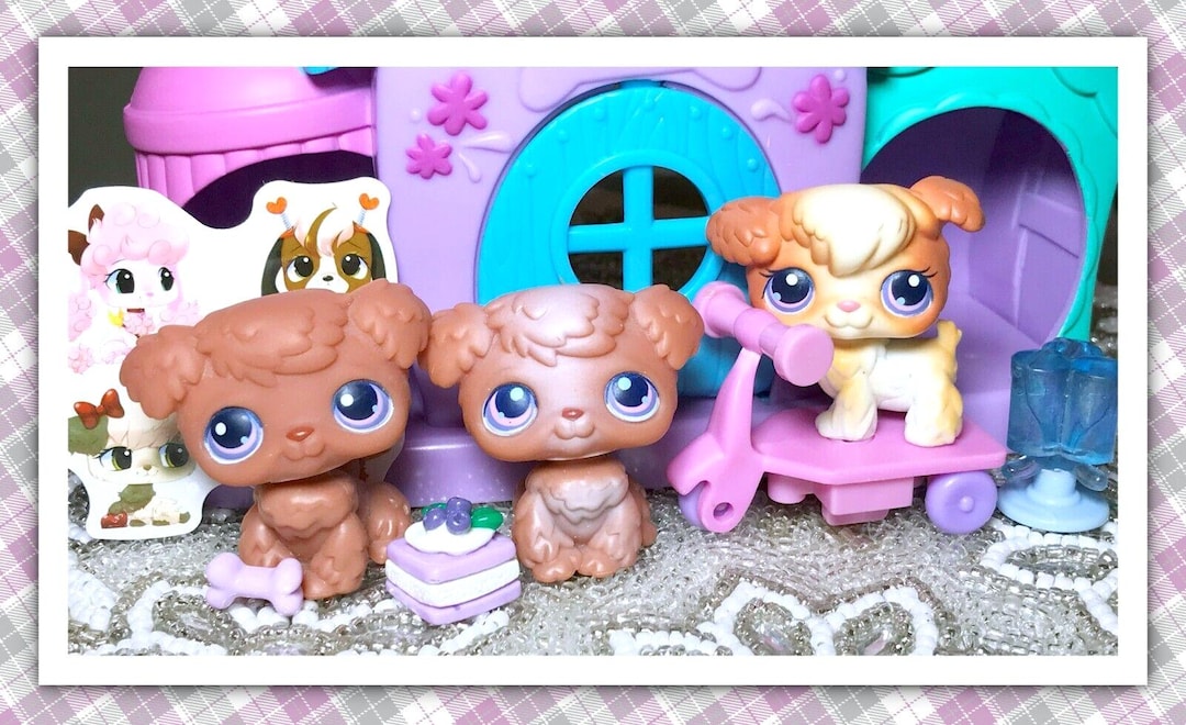 Vintage Authentic Littlest Pet Shop LPS #37 #38 #39 Playful Puppies ...