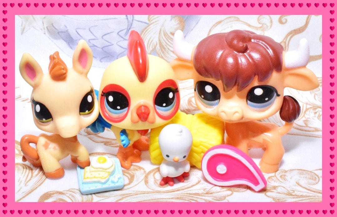 Authentic Littlest Pet Shop LPS G7 Bull 5 Chicken Rooster 58 Mule ...