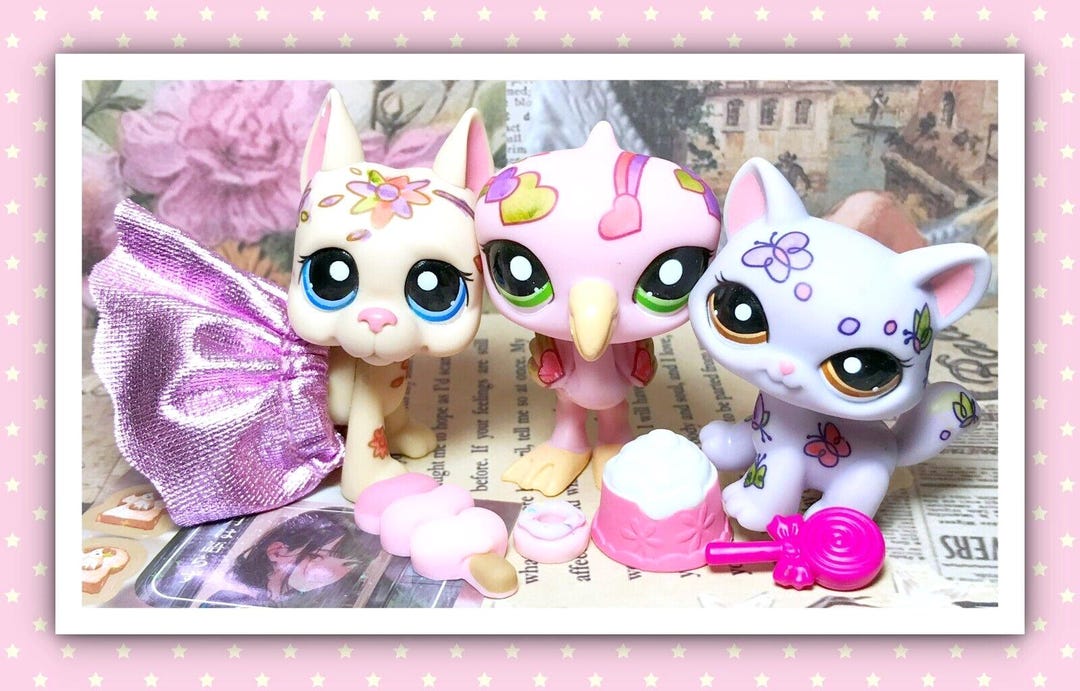Authentic Littlest Pet Shop LPS No Mini Deco Pets Great Dane Dog Cat ...