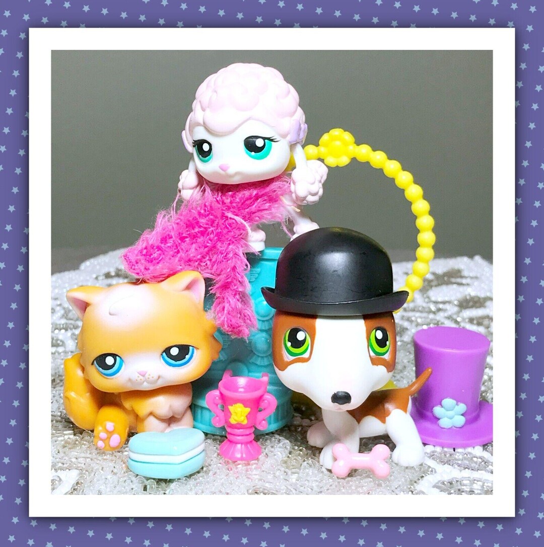 Vtg Authentic Littlest Pet Shop LPS #152 153 154 Totally Talented Dog ...
