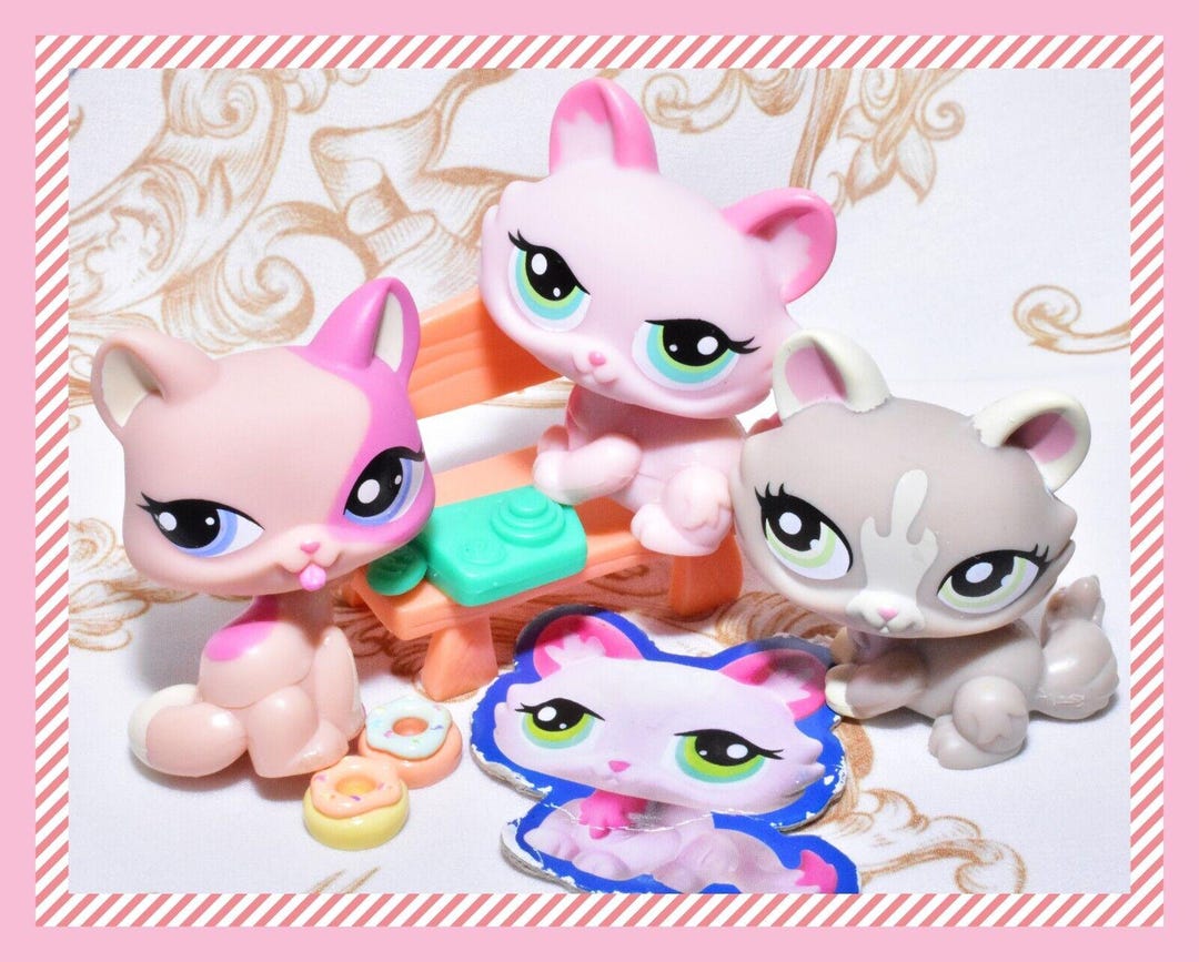Authentic Littlest Pet Shop LPS Crouching Kitten Cat 1345 1370 ...