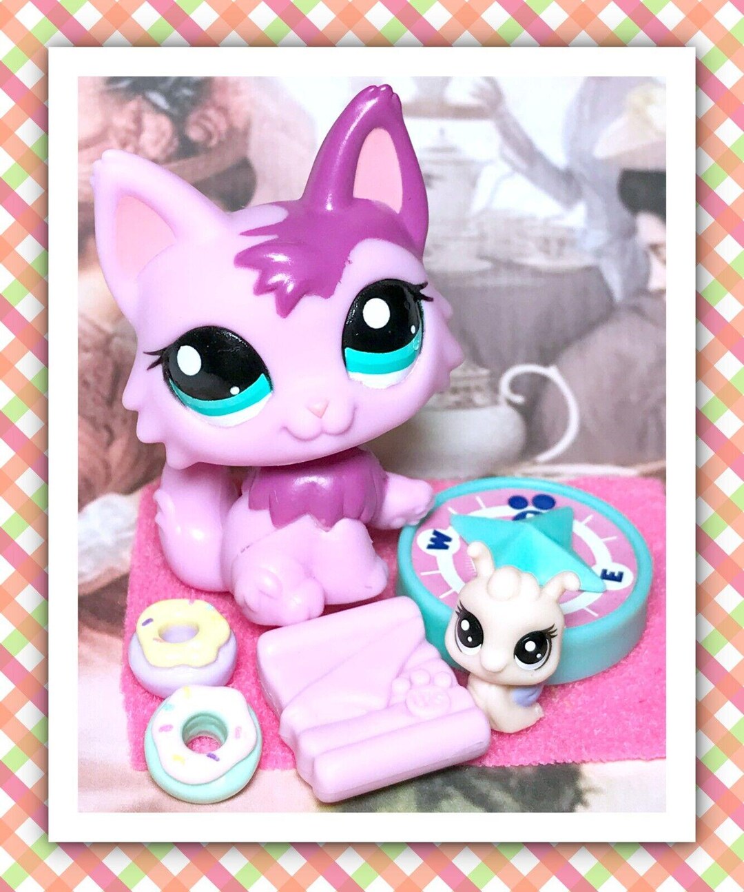 VTG Authentic Littlest Pet Shop LPS #2465 Easter Wolf Persian Cat ...