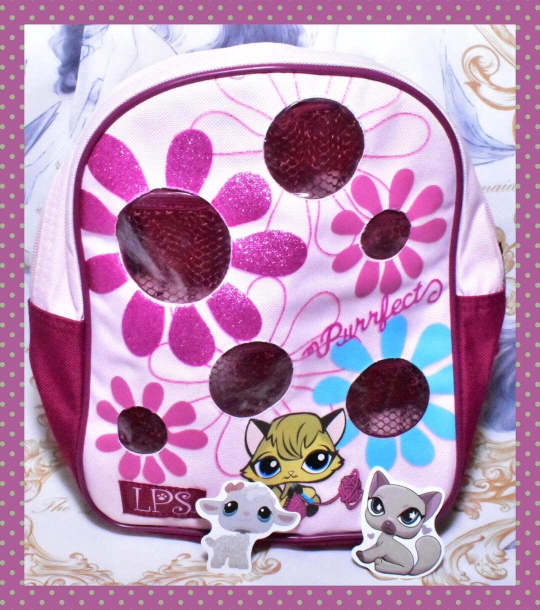 Authentic Littlest Pet Shop LPS Mini Backpack Bag Pet Windows Vintage ...