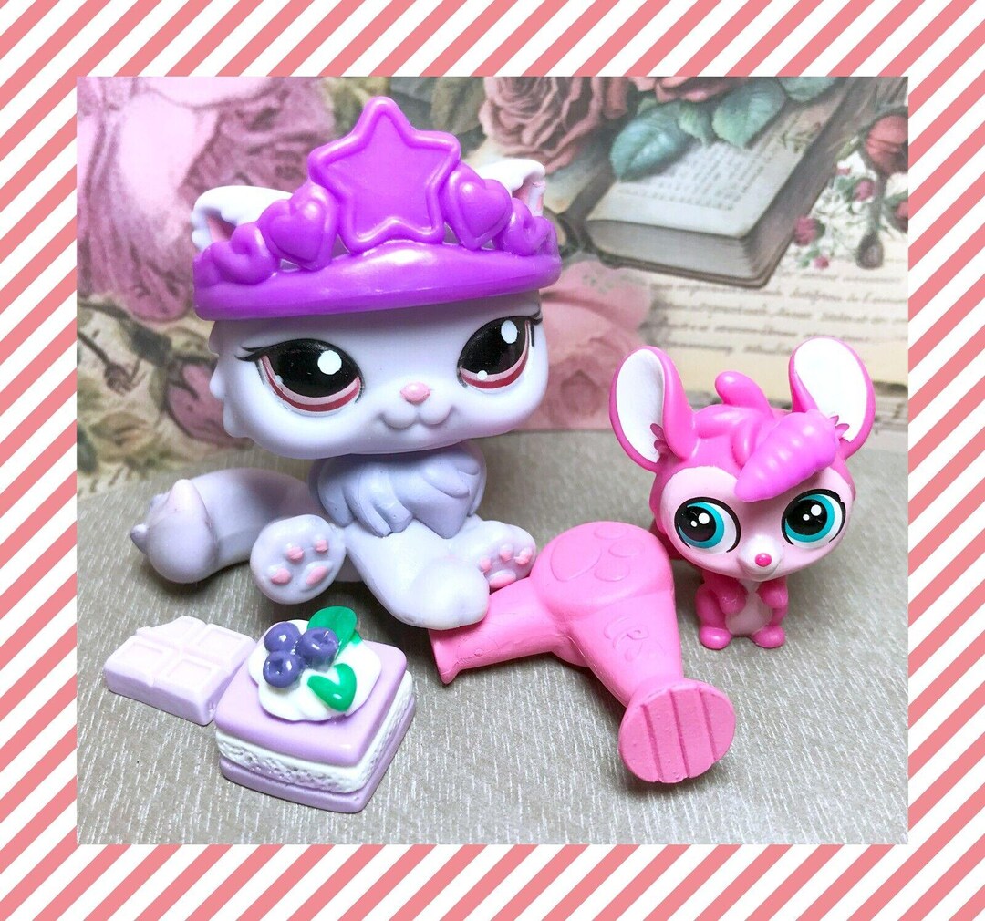 Authentic Littlest Pet Shop LPS #1041 Persian Kitten Cat Lavender ...