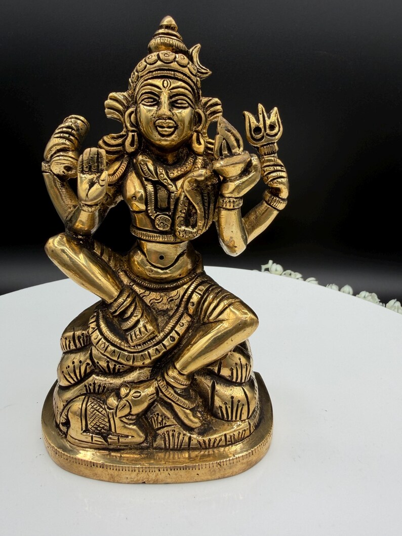 Handmade Brass Shiva Statue – 6 Inch Hindu God Idol, Pooja Decor - Etsy
