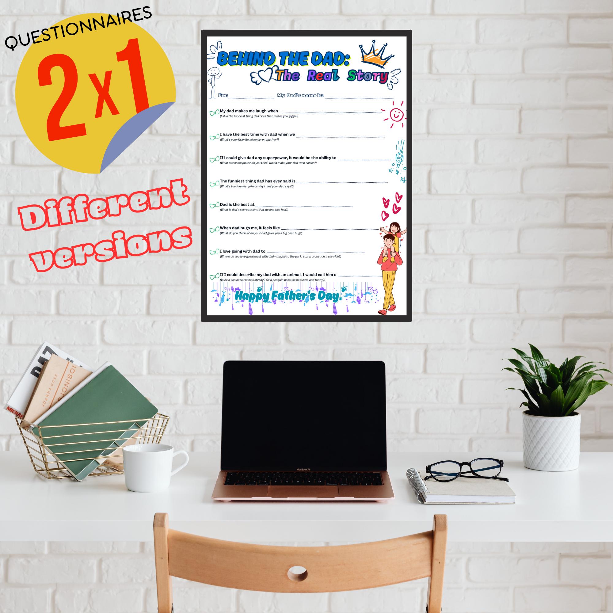 Printable Father's Day Questionnaire, Funny Gift for Dad or Grandpa ...