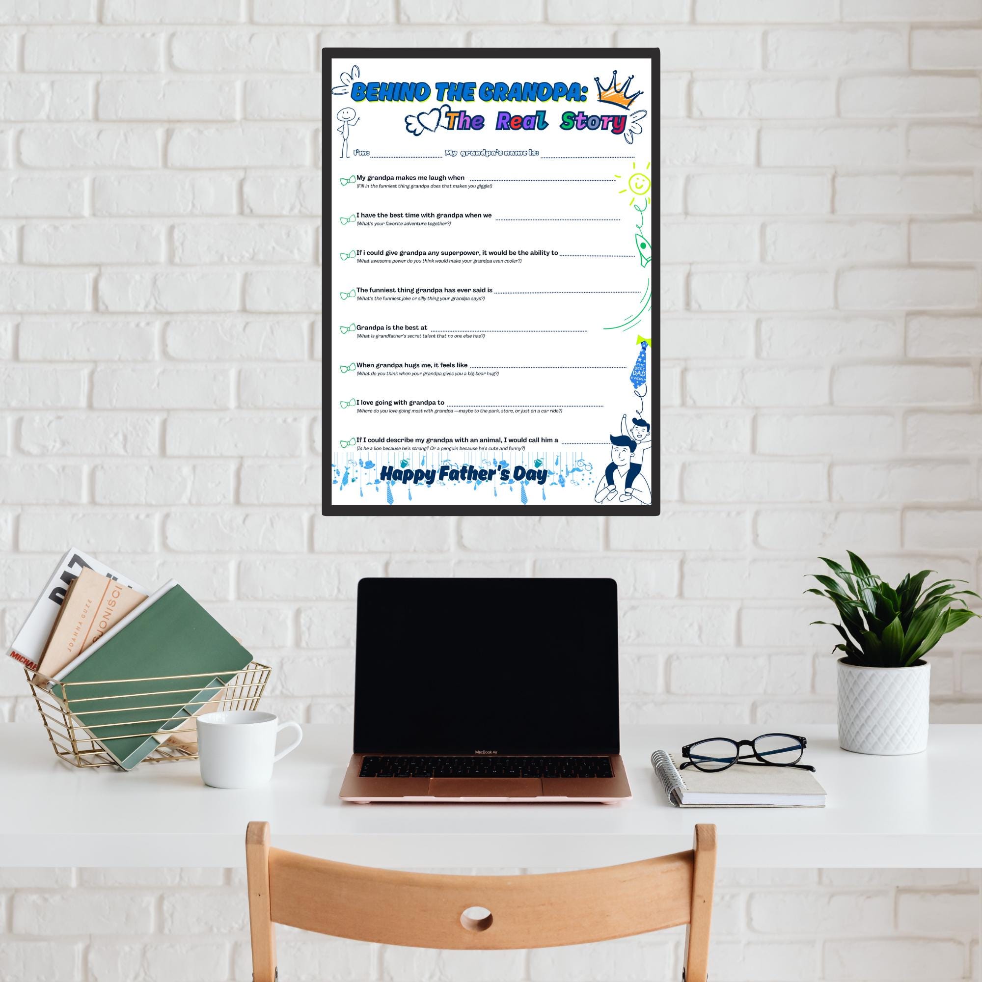 Printable Father's Day Questionnaire, Funny Gift for Dad or Grandpa ...
