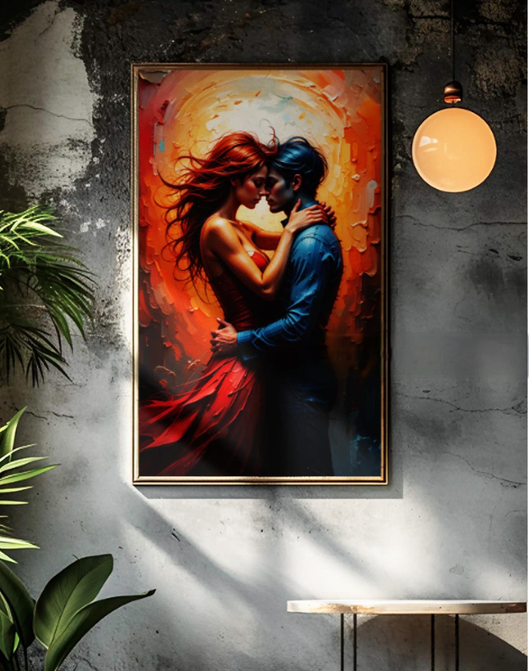Abstract Couple Love Art, Romantic Wall Art Style Downloadable Pdf ...