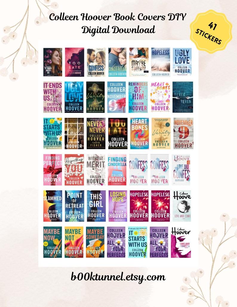 Colleen Hoover Book Covers | Digital Download | Printable Front Cover ...