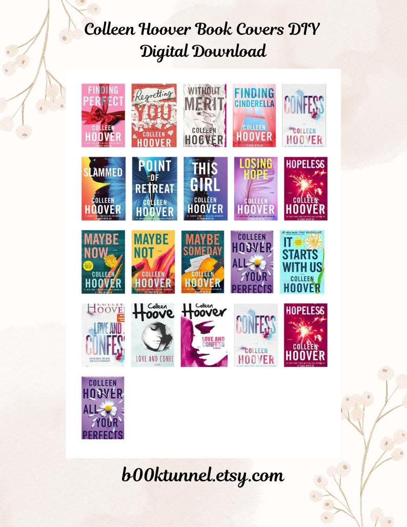 Colleen Hoover Book Covers | Digital Download | Printable Front Cover ...