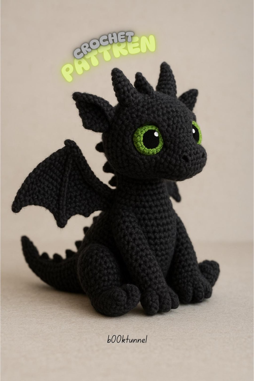 Crochet Black Dragon Amigurumi Pattern: PDF Soft Toy Guide (instant ...