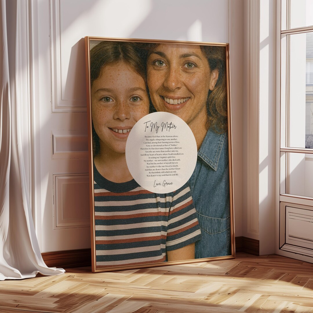 CUSTOM Mothers Day Portrait Photo and Text, Dear Mom Print With Photo ...