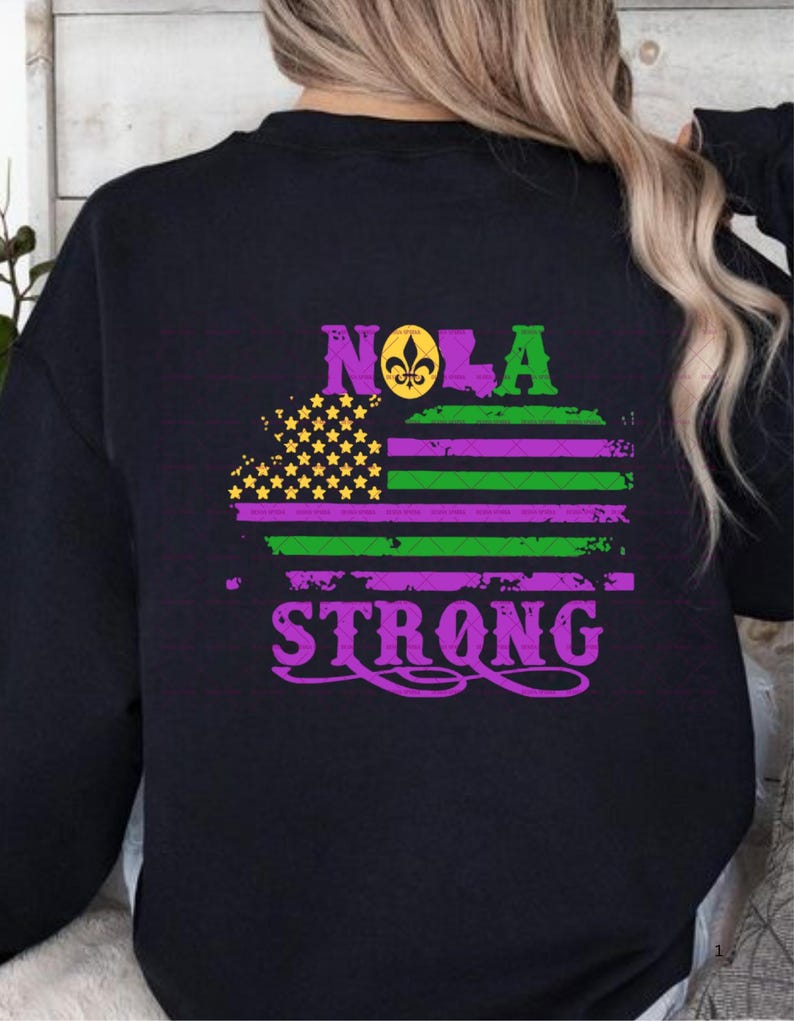 NOLA Strong American Flag SVG, Mardi Gras and New Orleans Pride Digital ...