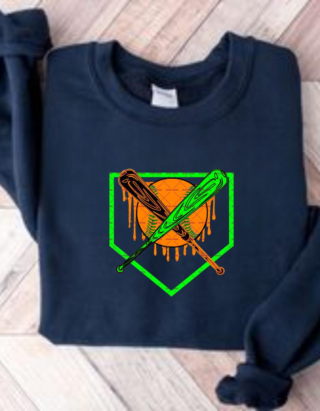 Neon Baseball Png, Cool Baseball Player Tee Design, Dripping Baseball ...