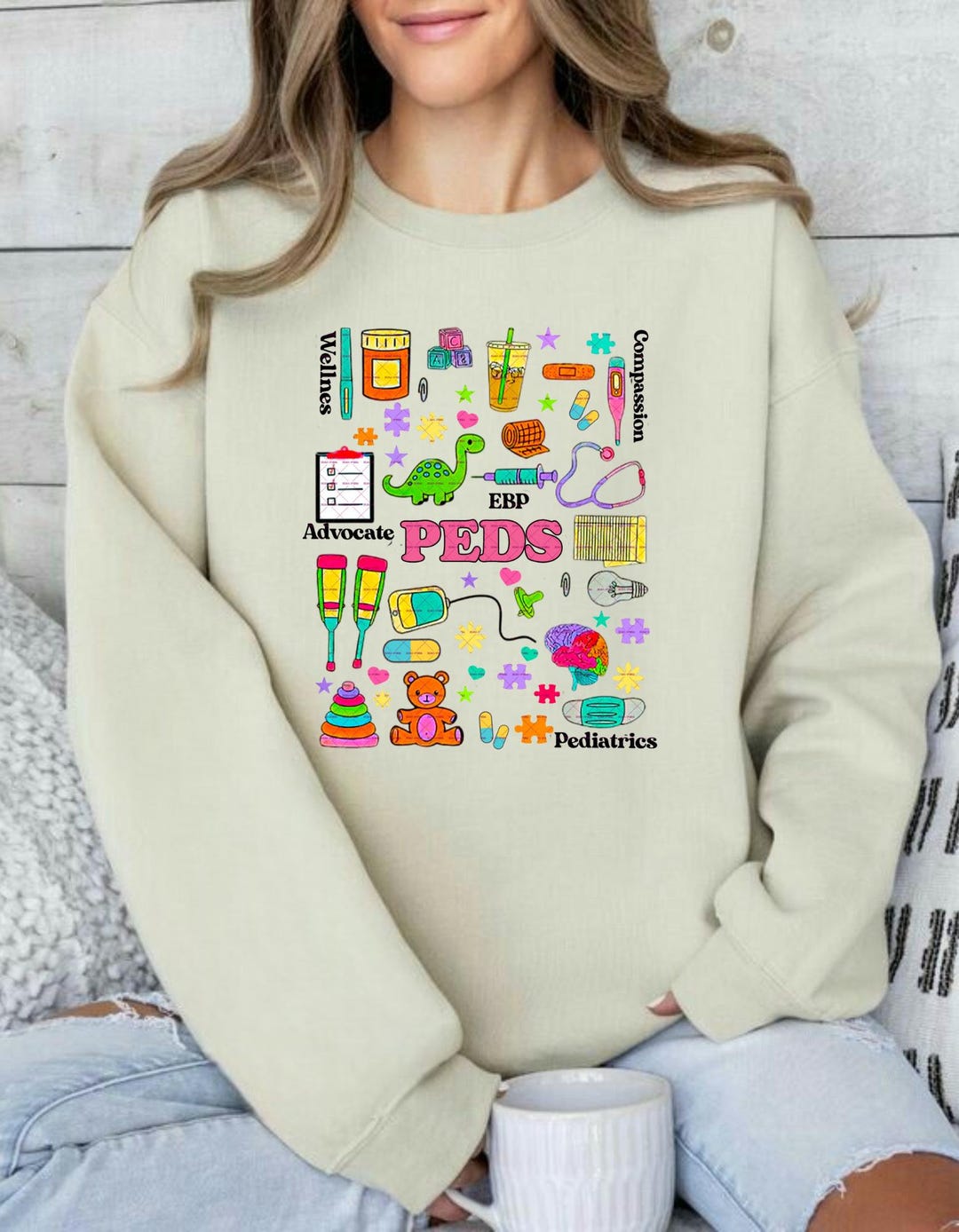 PEDS Pediatric Nurse Png File, Colorful Medical Design With Toys and ...