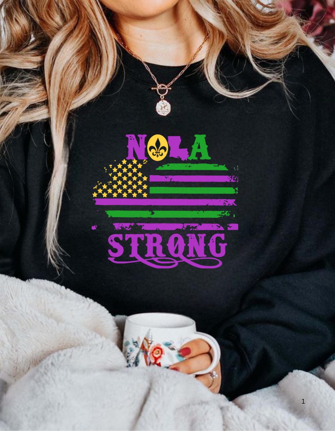 NOLA Strong American Flag SVG, Mardi Gras and New Orleans Pride Digital ...