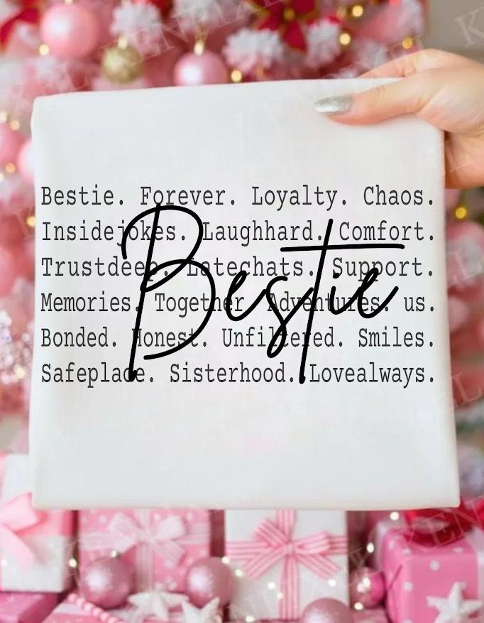 Bestie Text Shirt Design Png File, Best Friend Aesthetic Tee ...